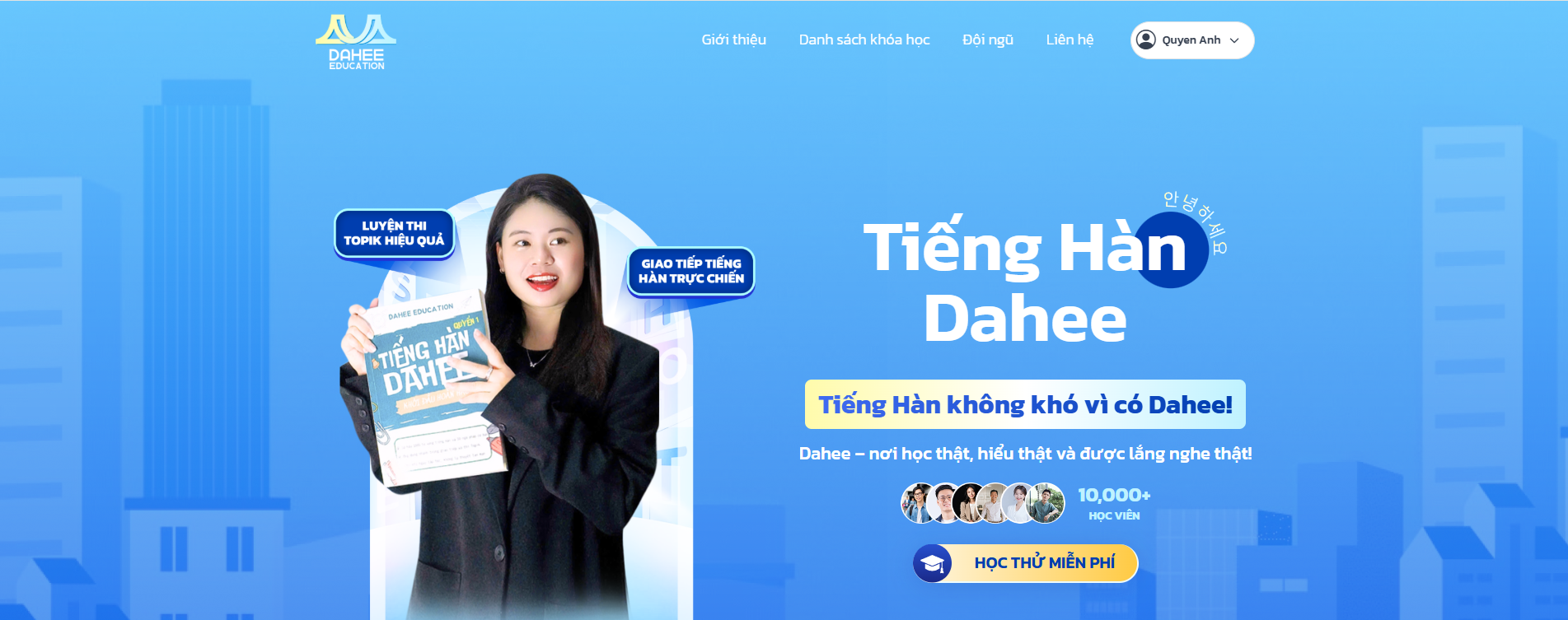 Học tiếng Hàn online cùng Dahee